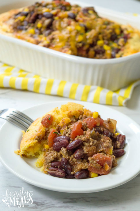 Chili Stuffed Cornbread Casserole - Family Fresh Meals