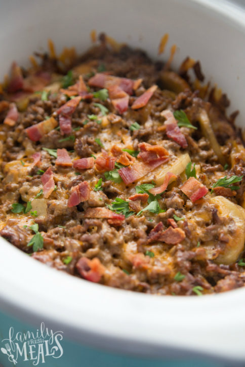 Crockpot Cheesy Cowboy Potatoes - Family Fresh Meals