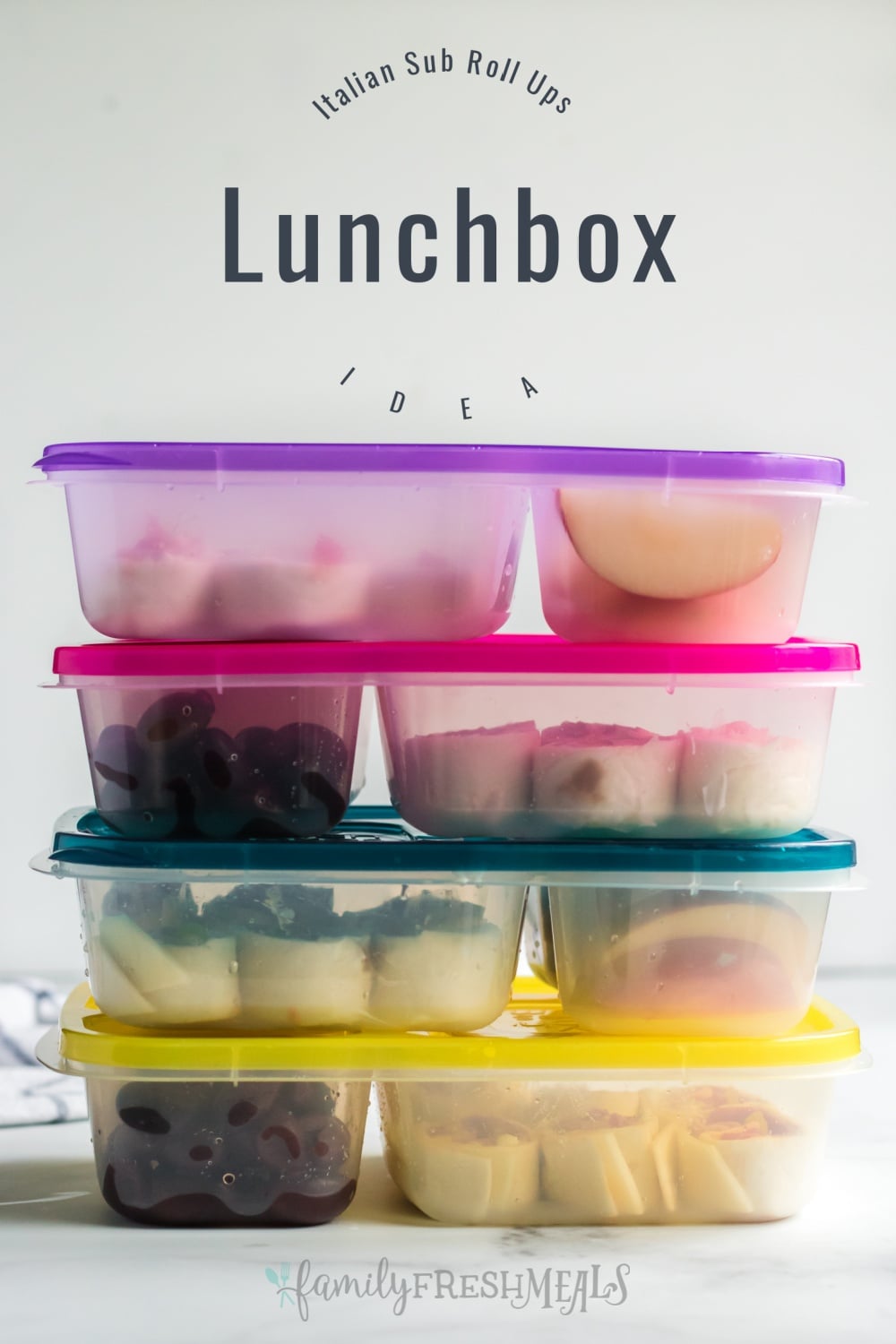 Italian Sub Roll Ups Lunch Box Idea - Family Fresh Meals