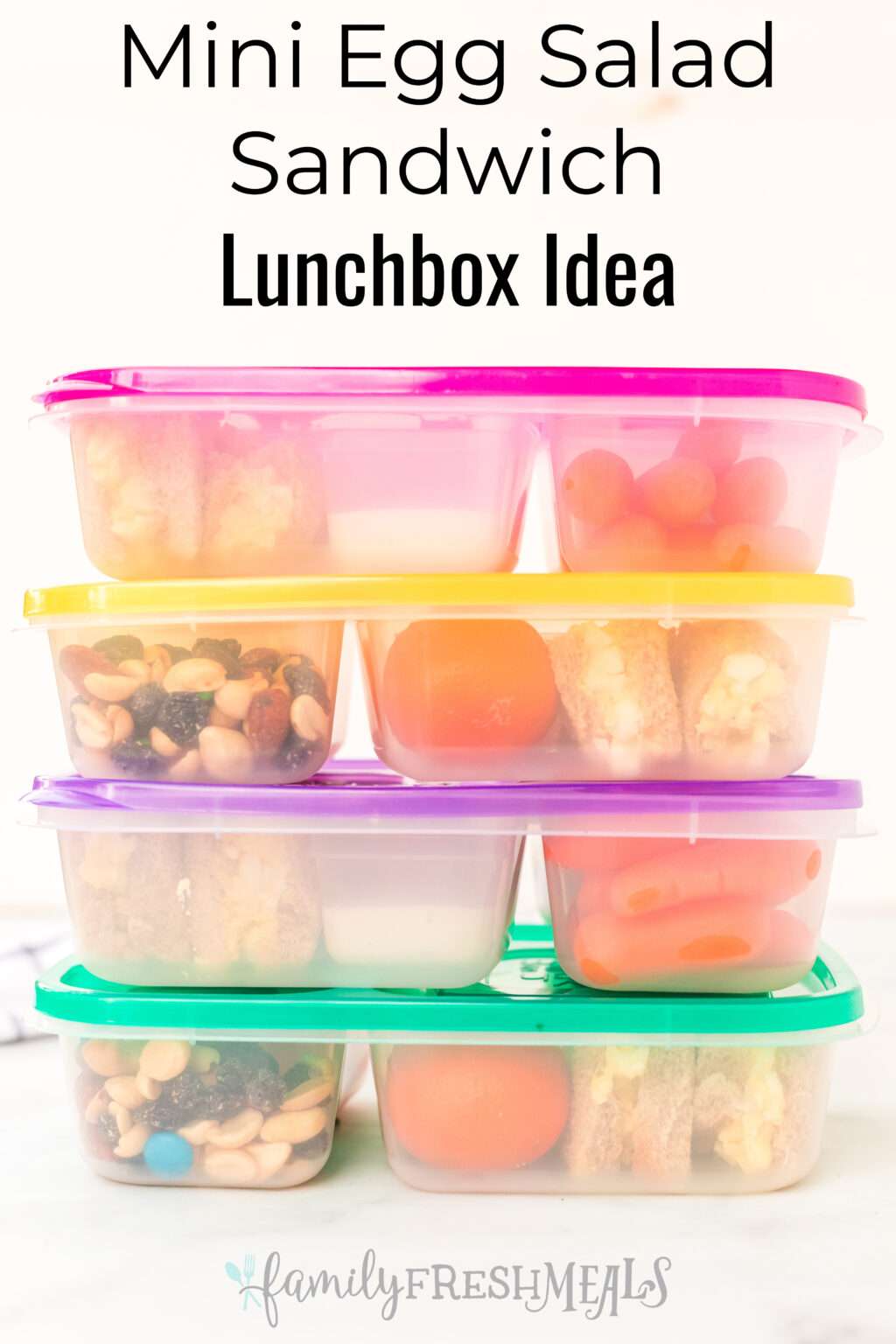 Mini Egg Salad Sandwich Lunchbox Idea - Family Fresh Meals