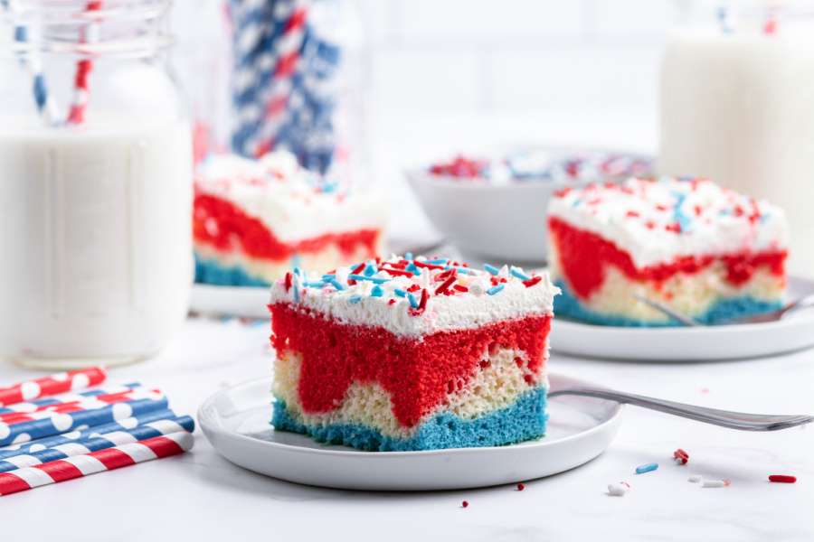 Red White and Blue Layered Cake - Family Fresh Meals