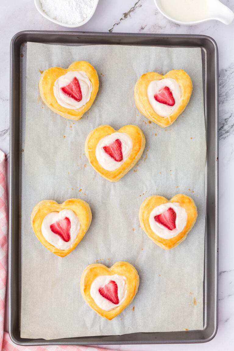 Strawberry Cream Cheese Heart Pastries - Family Fresh Meals