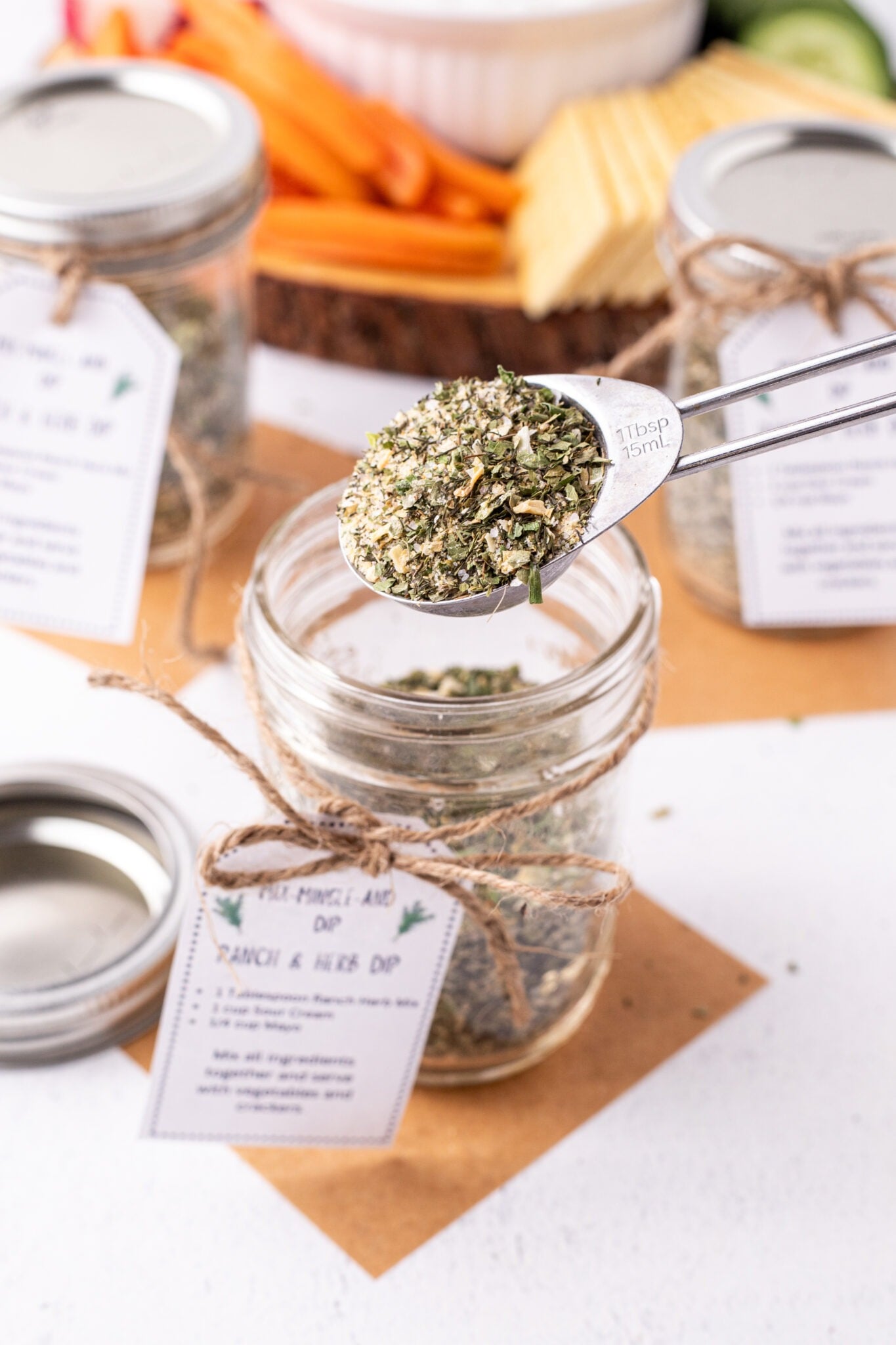 Mason Jar Dry Dip Mixes with Free Printable - Family Fresh Meals