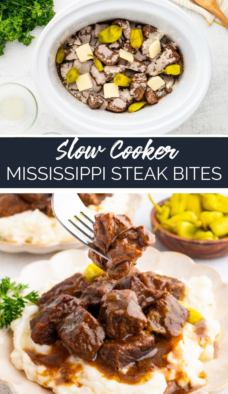 Slow Cooker Mississippi Steak Bites - Family Fresh Meals