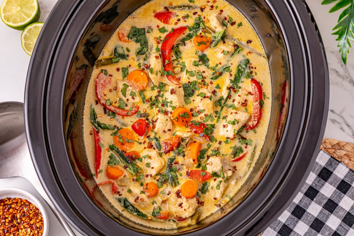 Slow Cooker Thai Green Curry Chicken - Family Fresh Meals